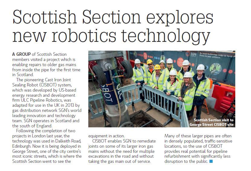 First CISBOT Project in Scotland Featured in Gas International Magazine ...